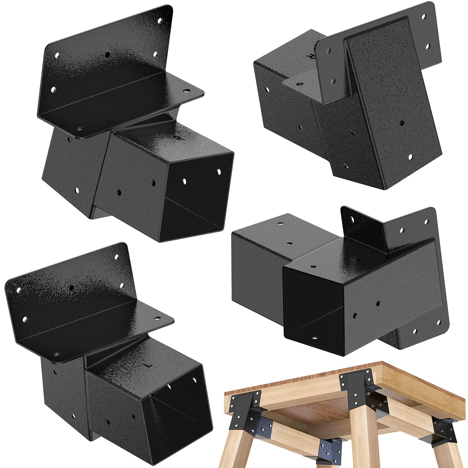 Snapklik.com : BeneLabel 4Pack 4x4 Compound Angle Brackets Heavy Duty ...