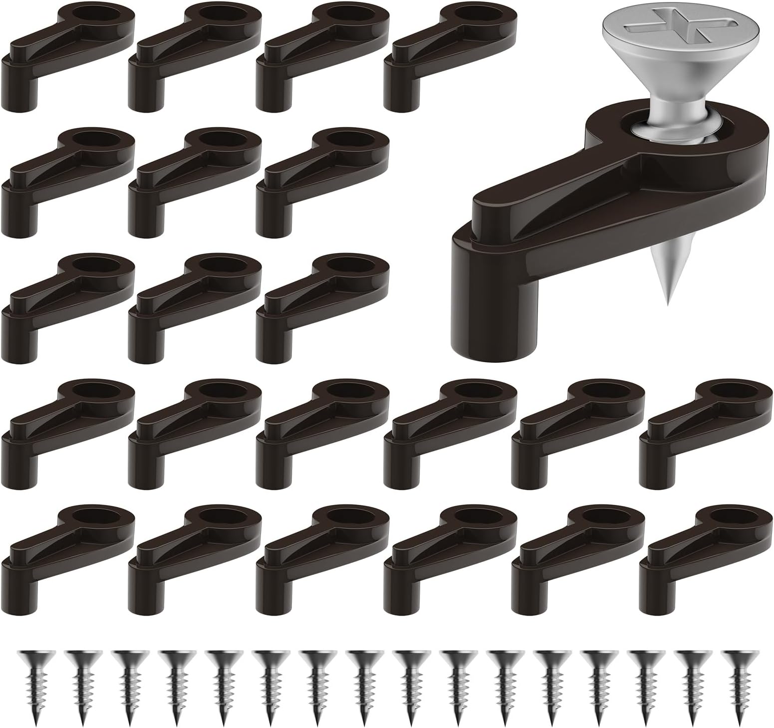 50 Pack Glass Retainer Clips Kit - 4mm Brown Mirror Holder Clips with ...