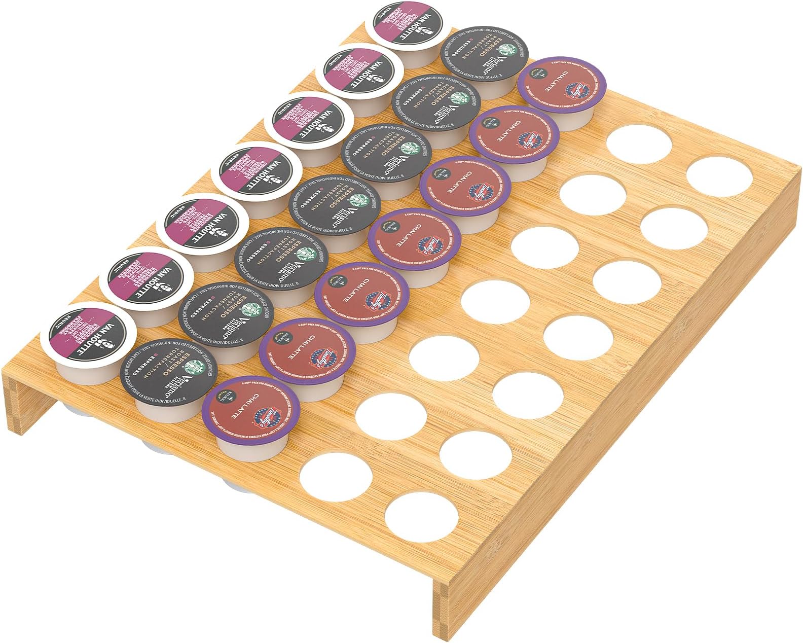 Amazon.com: NOLI - Bamboo coffee pod organizer for drawers can hold up ...