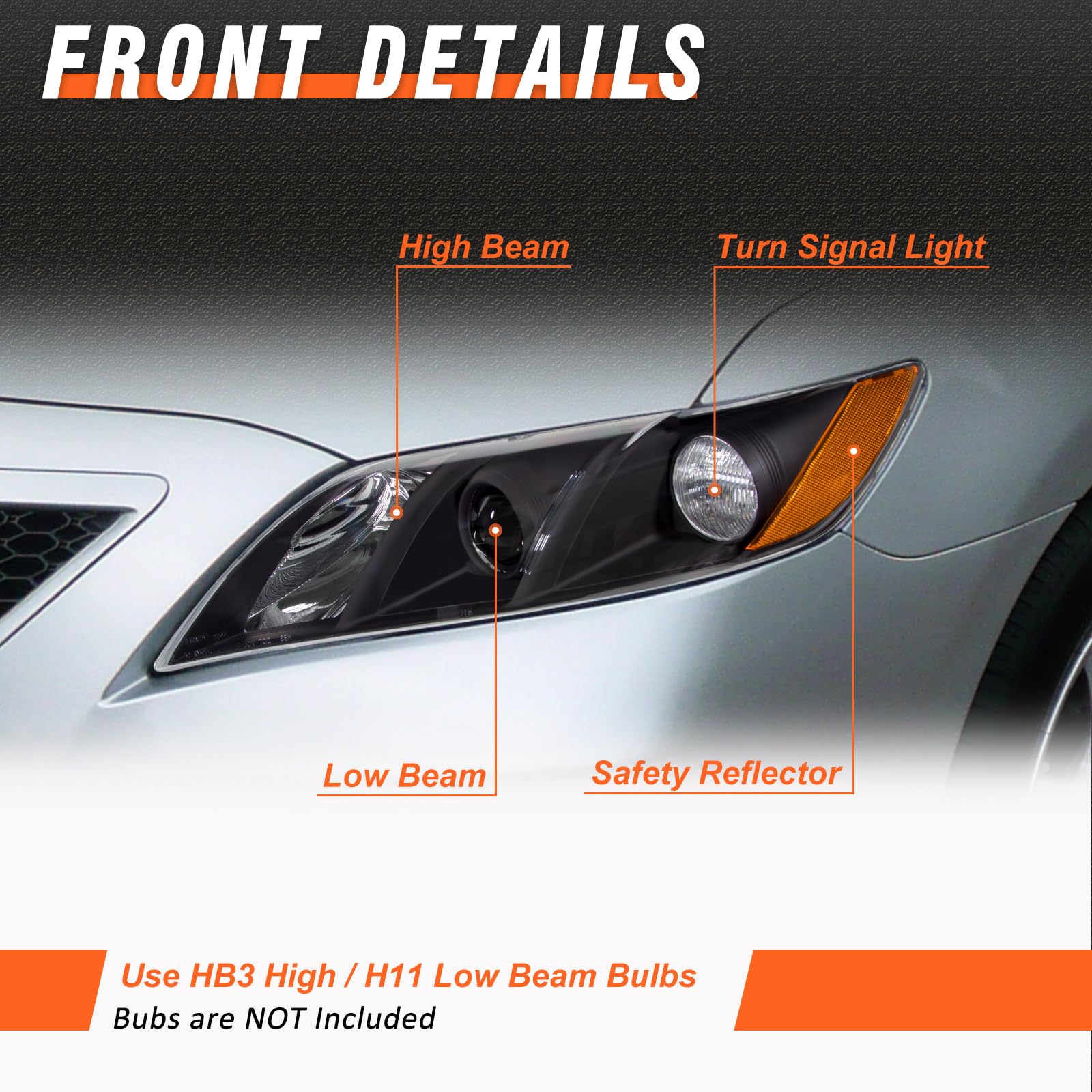 Snapklik 2007 2008 2009 Toyota Camry Headlights Assembly For 2007