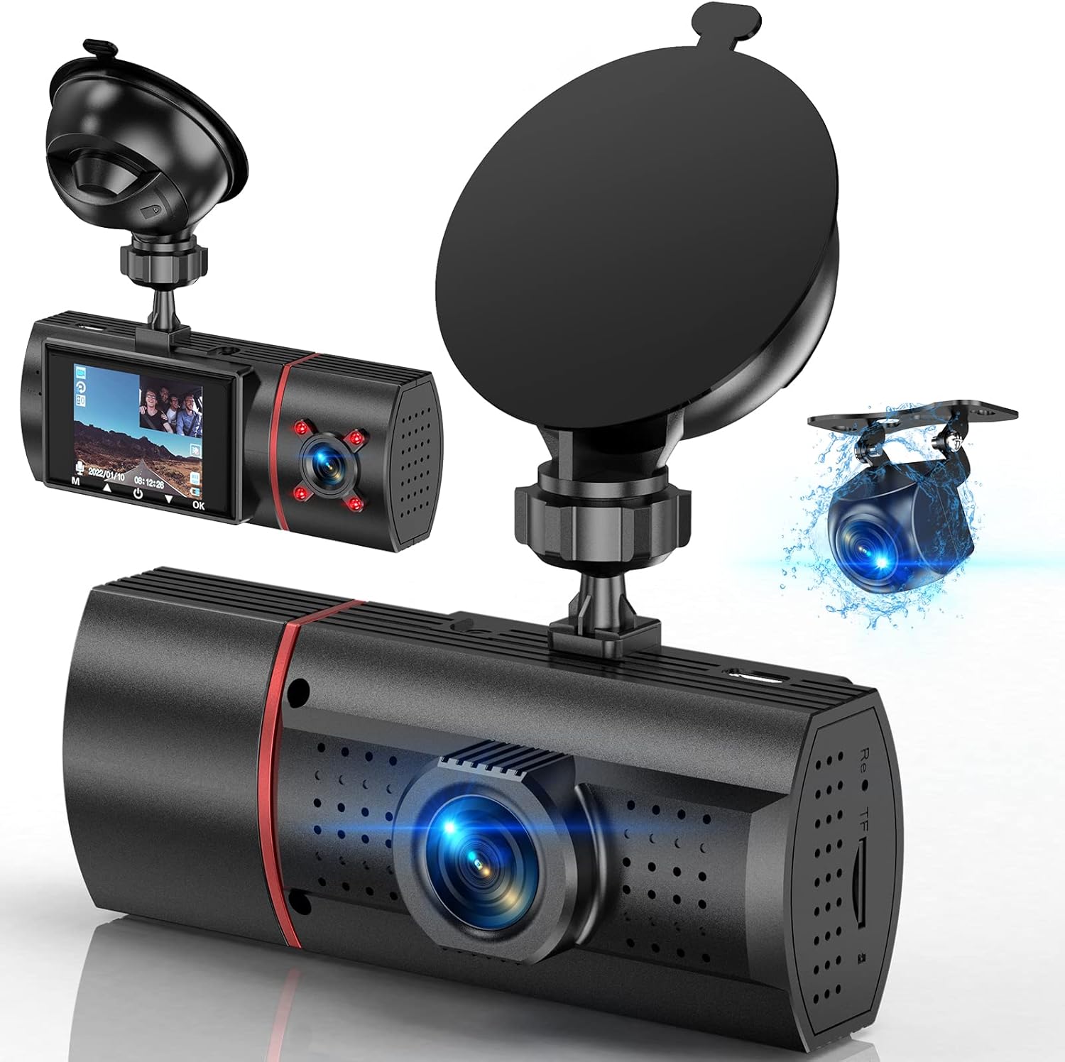 Amazon.com: 3 Channel Dash Cam HD 1080P, Dash Cam Front and Inside with ...