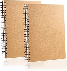 A4 Sketchbook, HSIULMY Sketch Book Ring Bound, 2 Pack A4 Sketch Pad 160GSM Thick Paper Blank ...