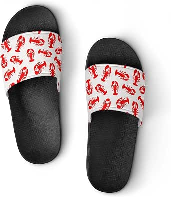 Amazon.com | Aruzdey Cute Red Lobster Animal Womens Slide Sandals Non ...