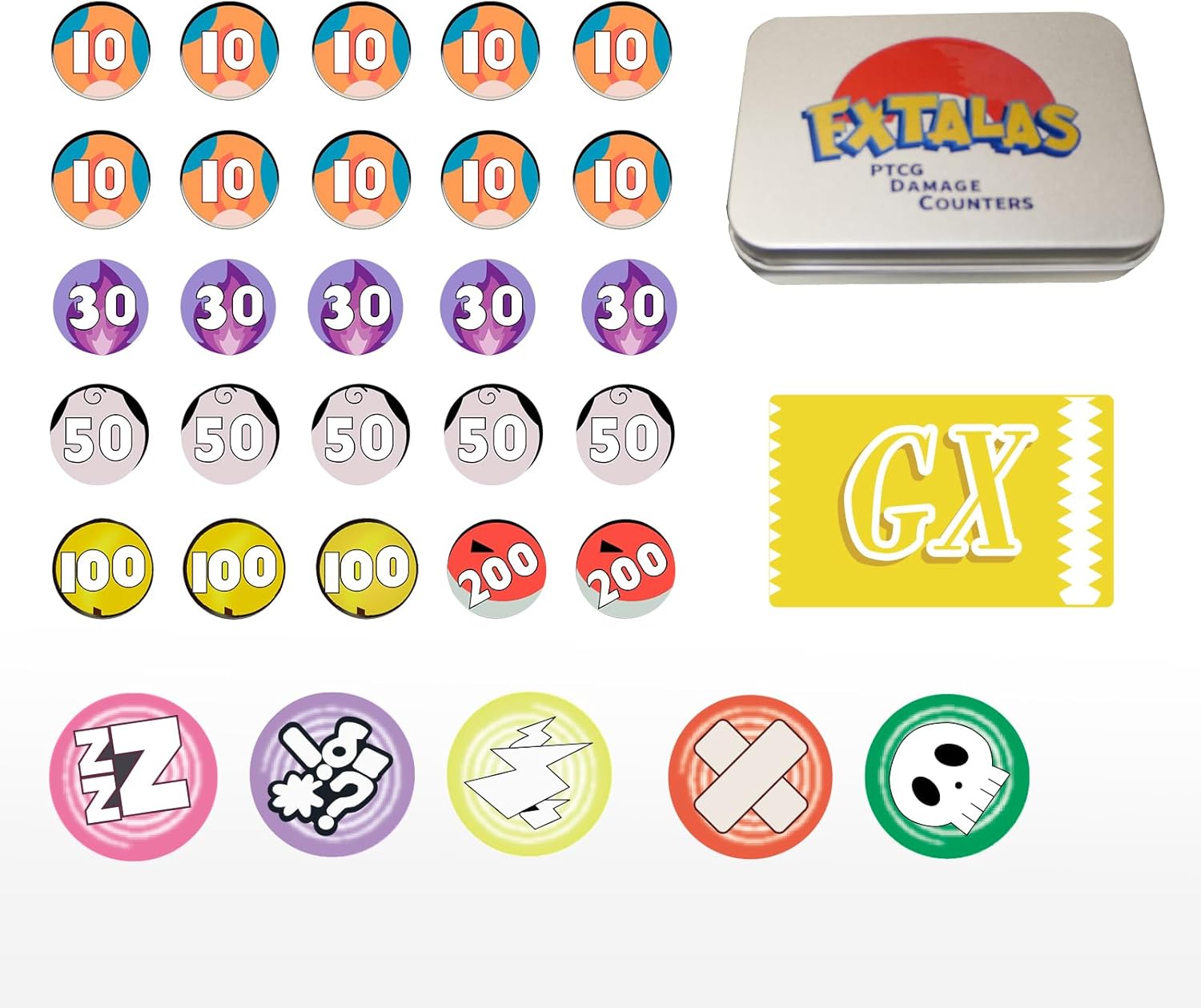 Amazon.com: Extalas Damage and Status Counters Set of 31 Acrylic Effect ...