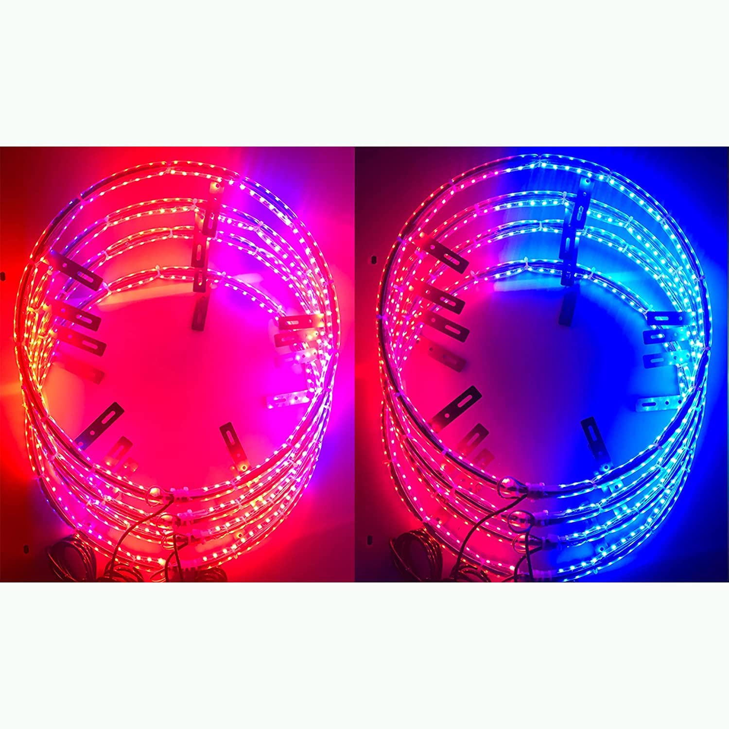 4Pcs 15.5in Double Row RGB Rim Lights,576 LEDs Dream Chasing Colors ...