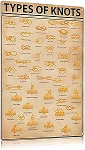 Amazon.com: JIUFOTK Types Of Knots Metal Tin Signs Knot Knowledge ...