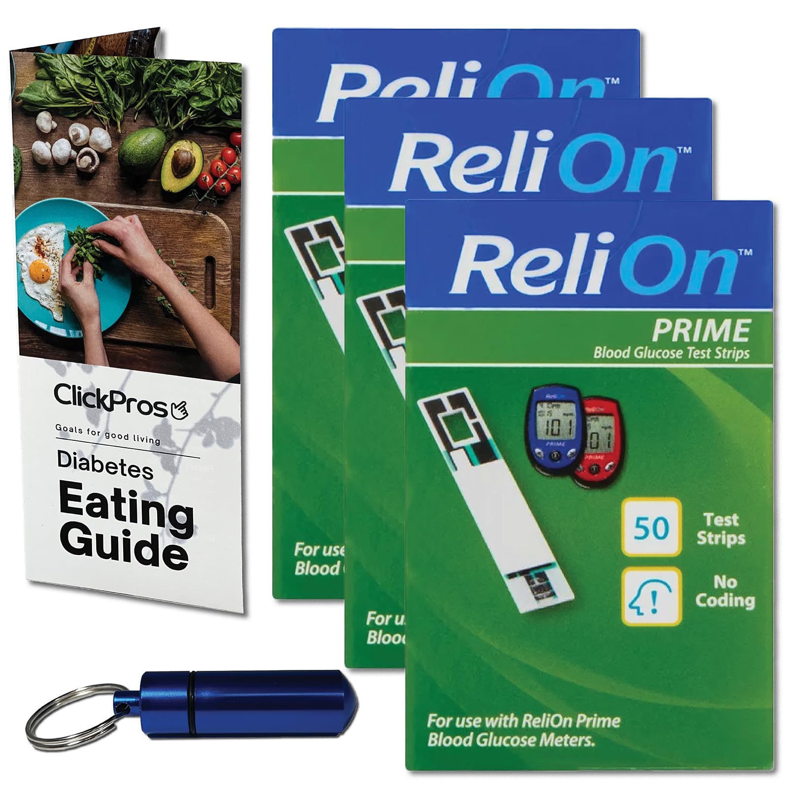 Snapklik.com : ReliOn Reli On Blood Glucose Test Strips, 3 Pack Bundle ...