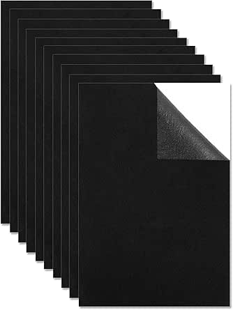 Amazon.com: Adhesive Felt Sheets 10 Pcs Black Felt Fabric Sheets for ...