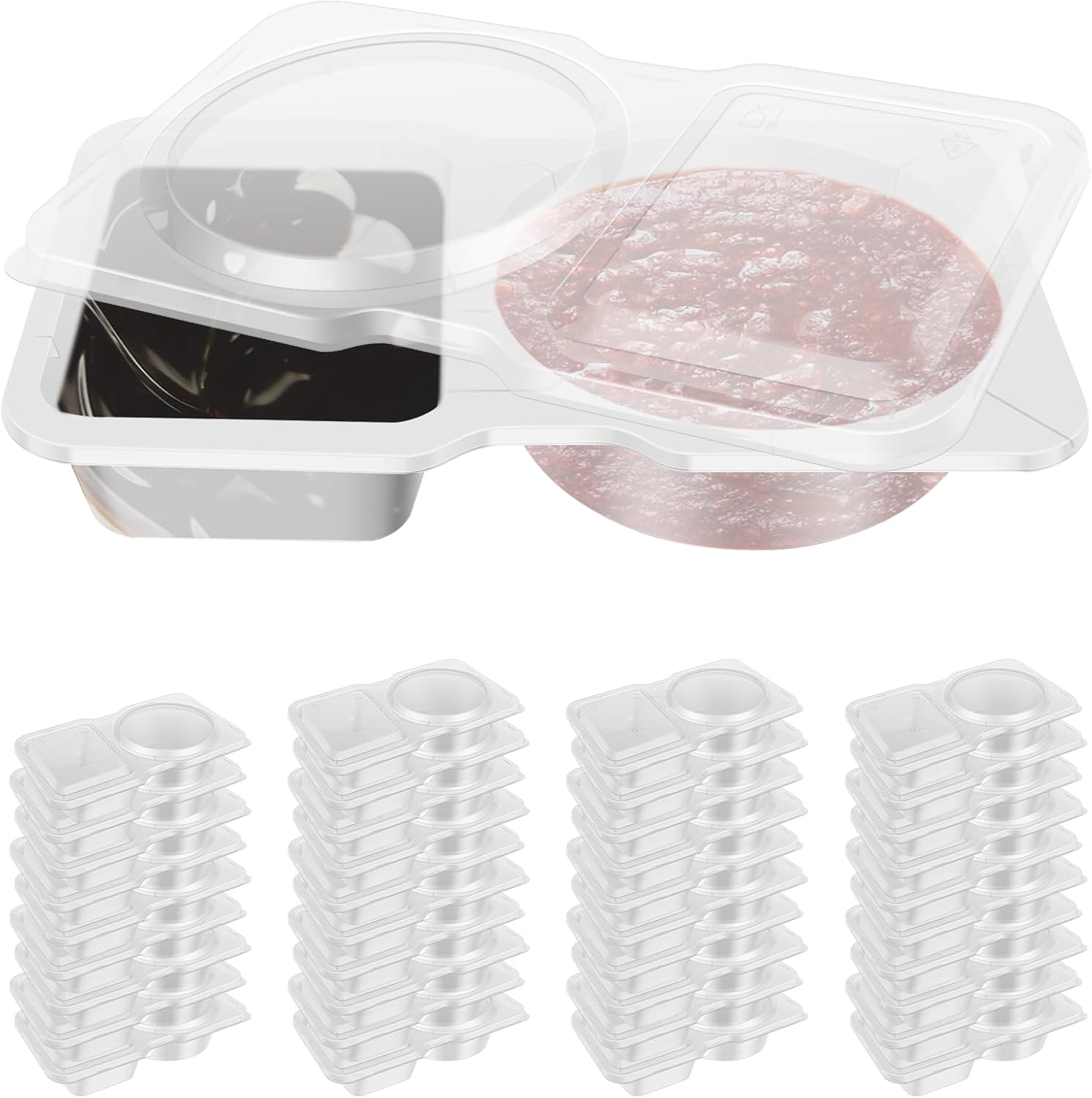 Amazon.com: MFAUCAZB 40PCS Double Compartment Condiment Container with ...