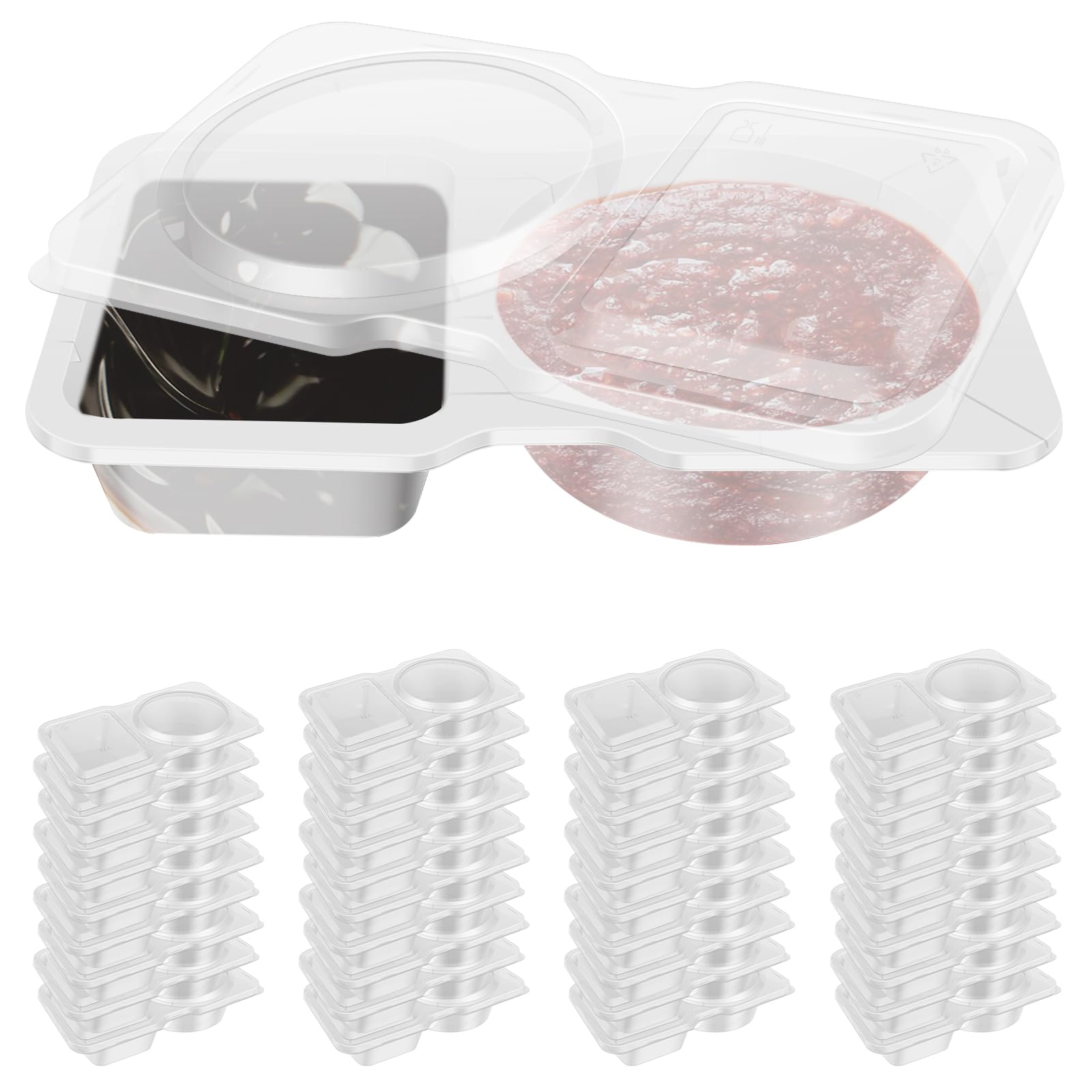 MFAUCAZB 40PCS Double Compartment Condiment Container with Lids, 2 ...