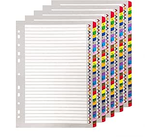 [5 Pack] File Dividers A4,31 Part Numbered 1-31,Subject Divider with ...