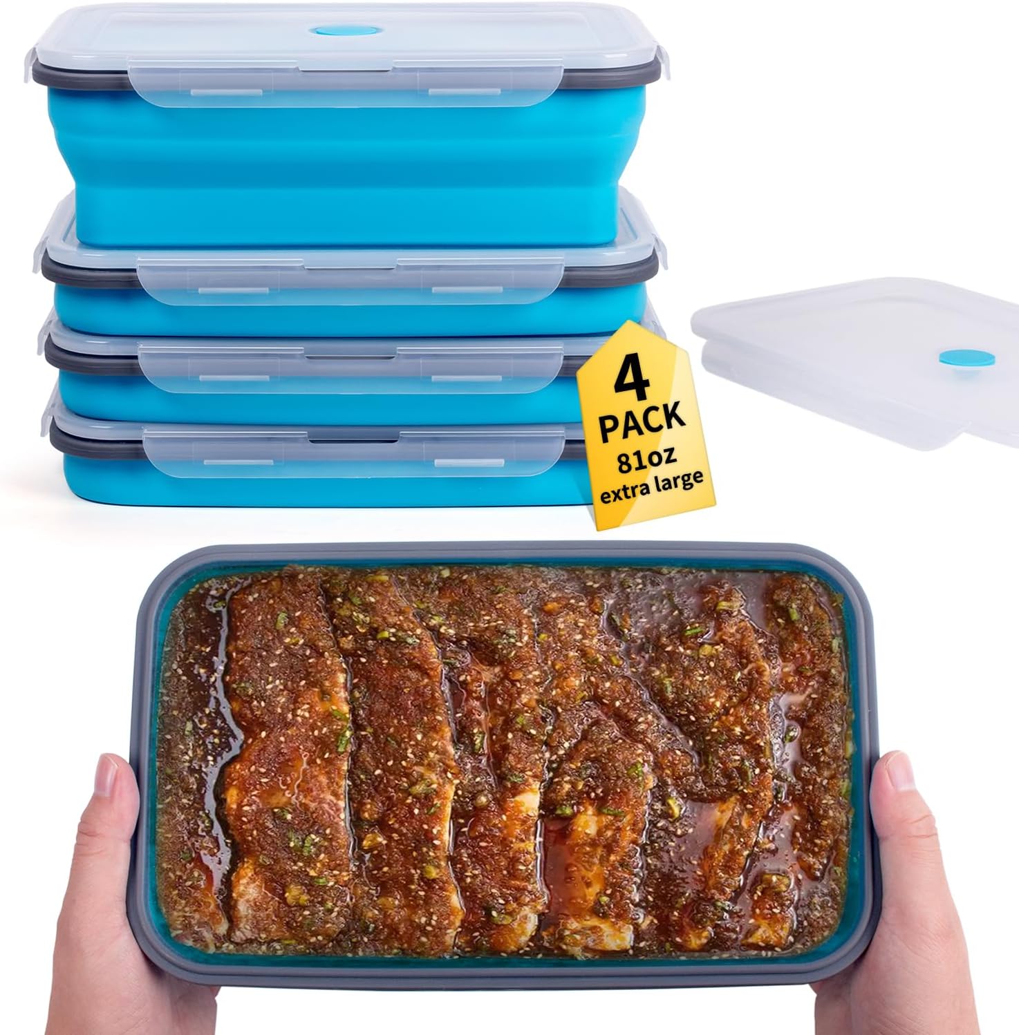 Amazon.com: Extra Large Collapsible Food Storage Containers with Lid ...