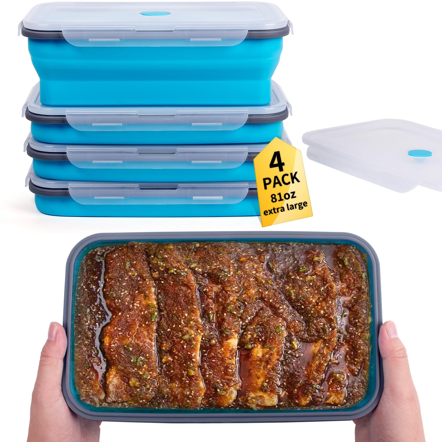 Amazon.com: Extra Large Collapsible Food Storage Containers with Lid ...