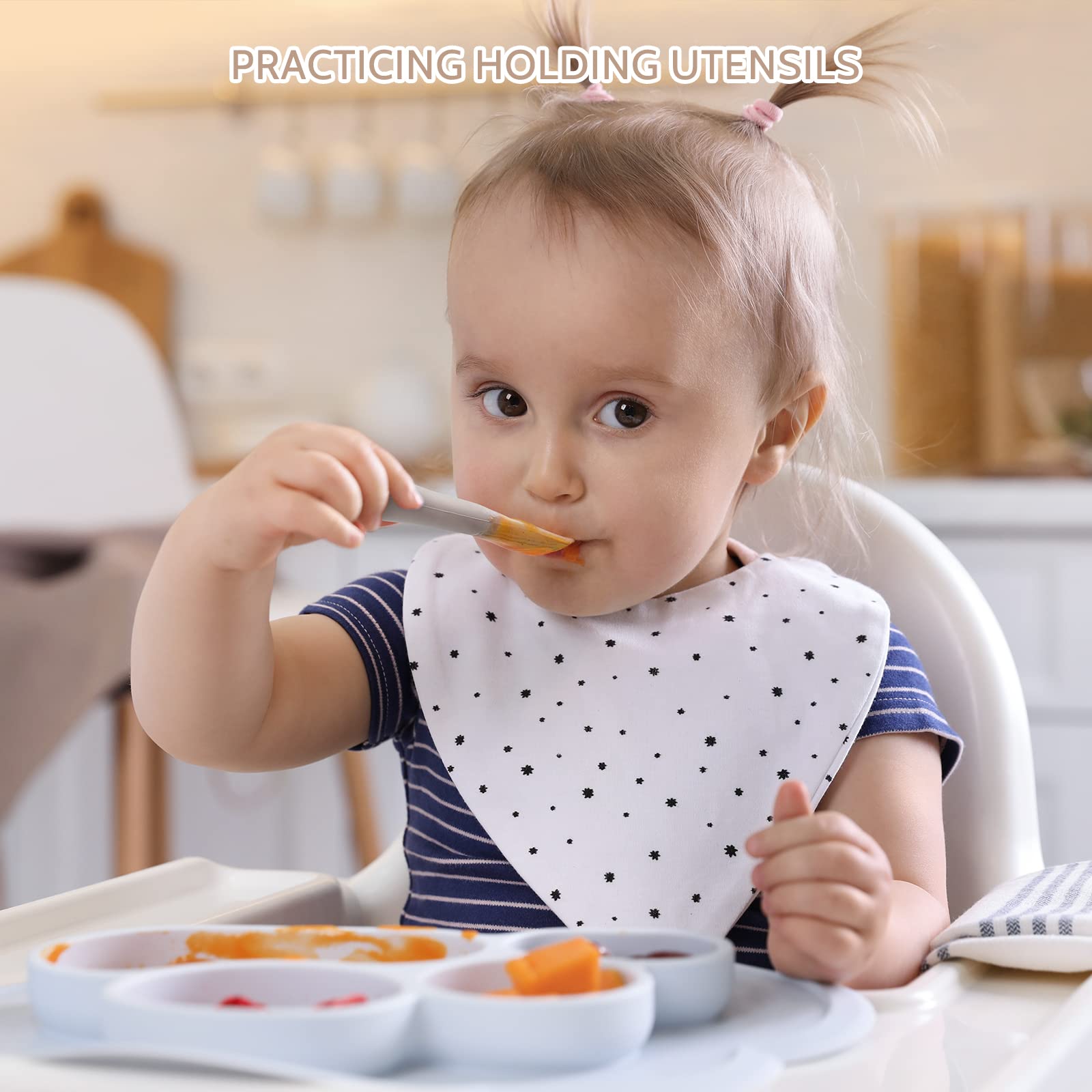Snapklik.com : 6 Pack Baby Spoons, Shorter Length For Self Feeding ...