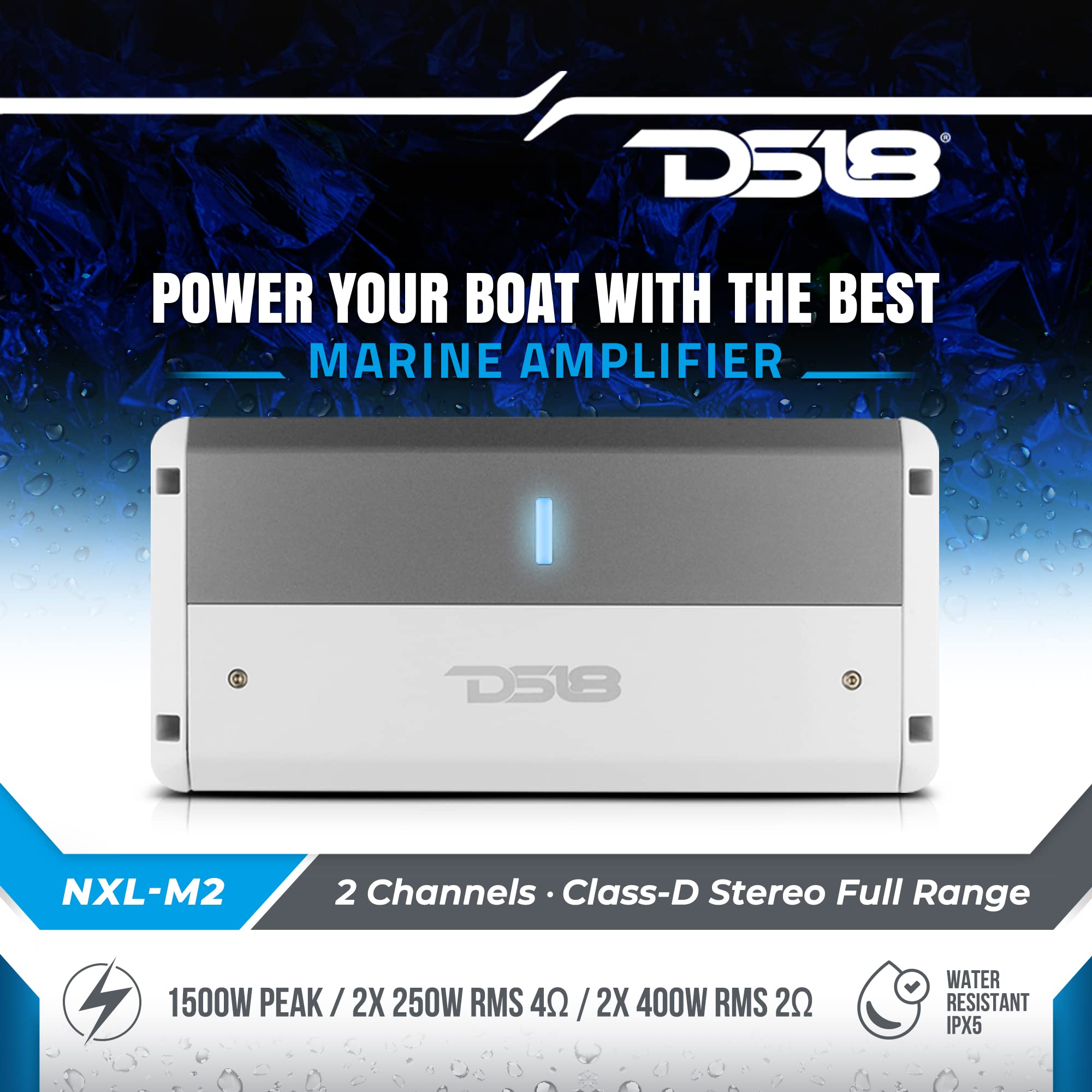 Snapklik.com : DS18 NXL-M2 Marine Amplifier Full Range 2-Channel Class ...