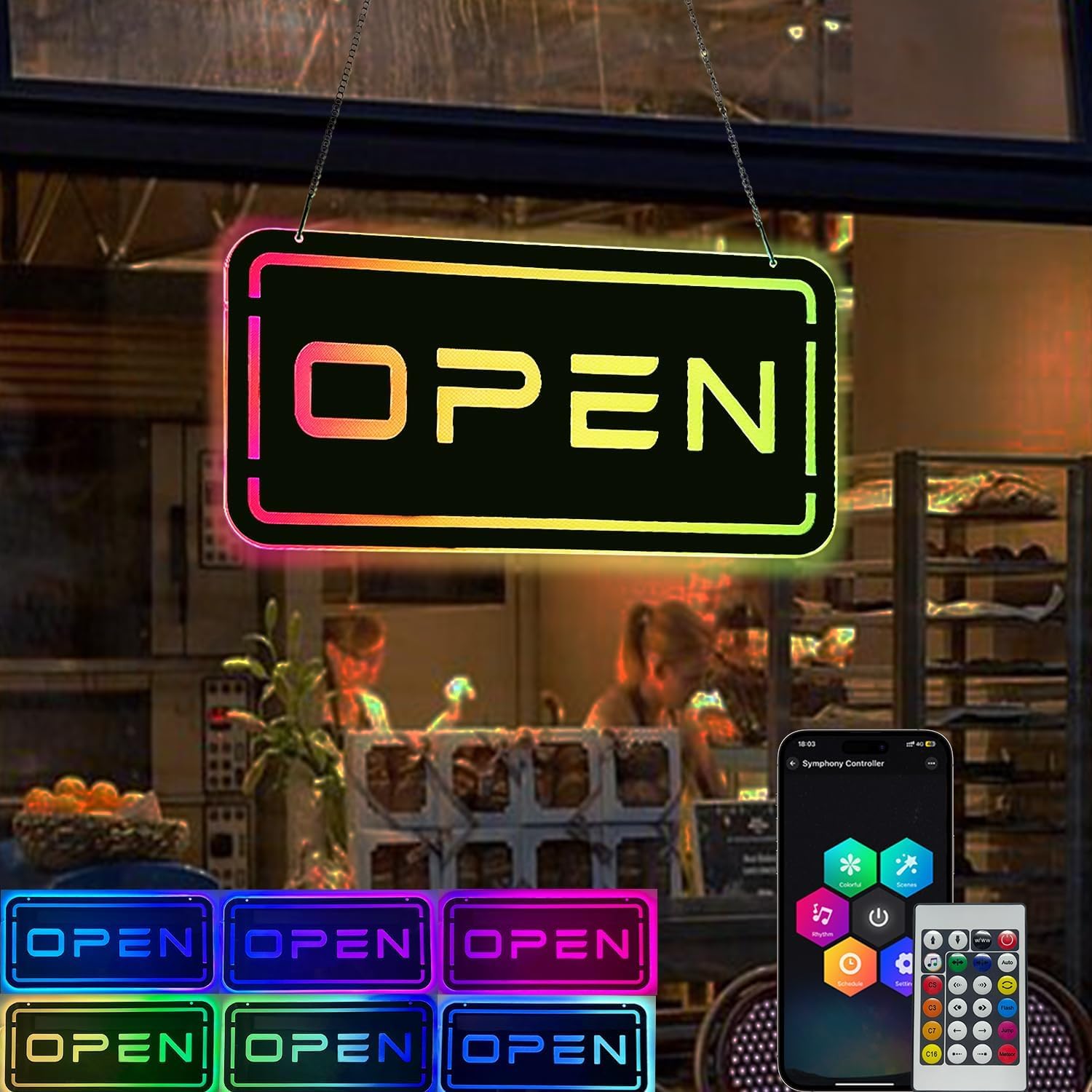 Amazon.com: LED Open Sign for Business Window, 16" x 8" Neon Open Sign Led DIY Brightness ...