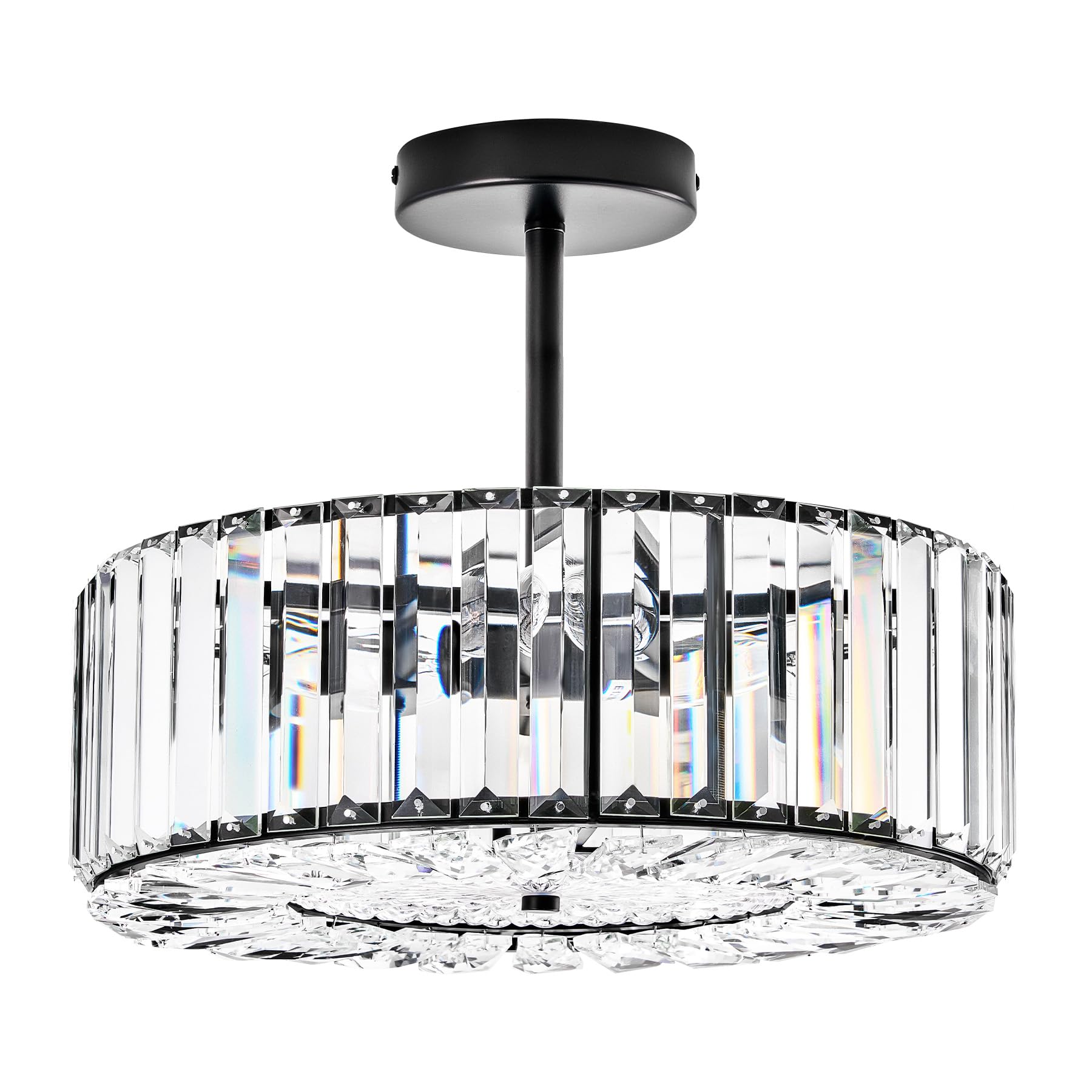 Snapklik.com : Crystal Ceiling Light Fixture, Modern Semi Flush Mount ...