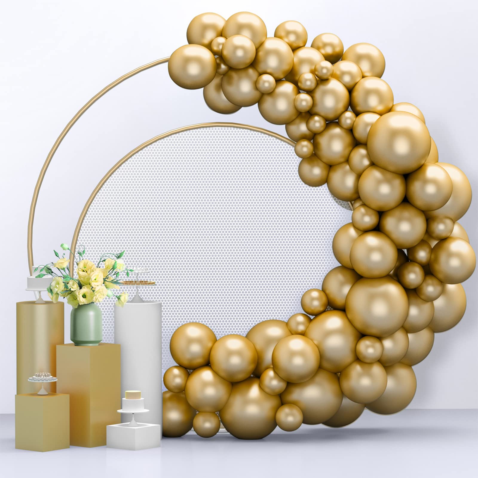 Globos de oro metálico, paquete de 75 globos de 12/10/5 pulgadas ...