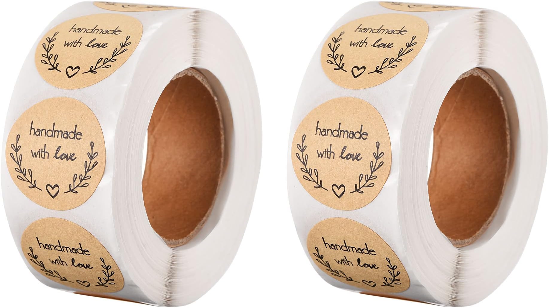 Amazon.com : Yoption 1.5 Inch Round Homemade with Love Stickers Pink ...