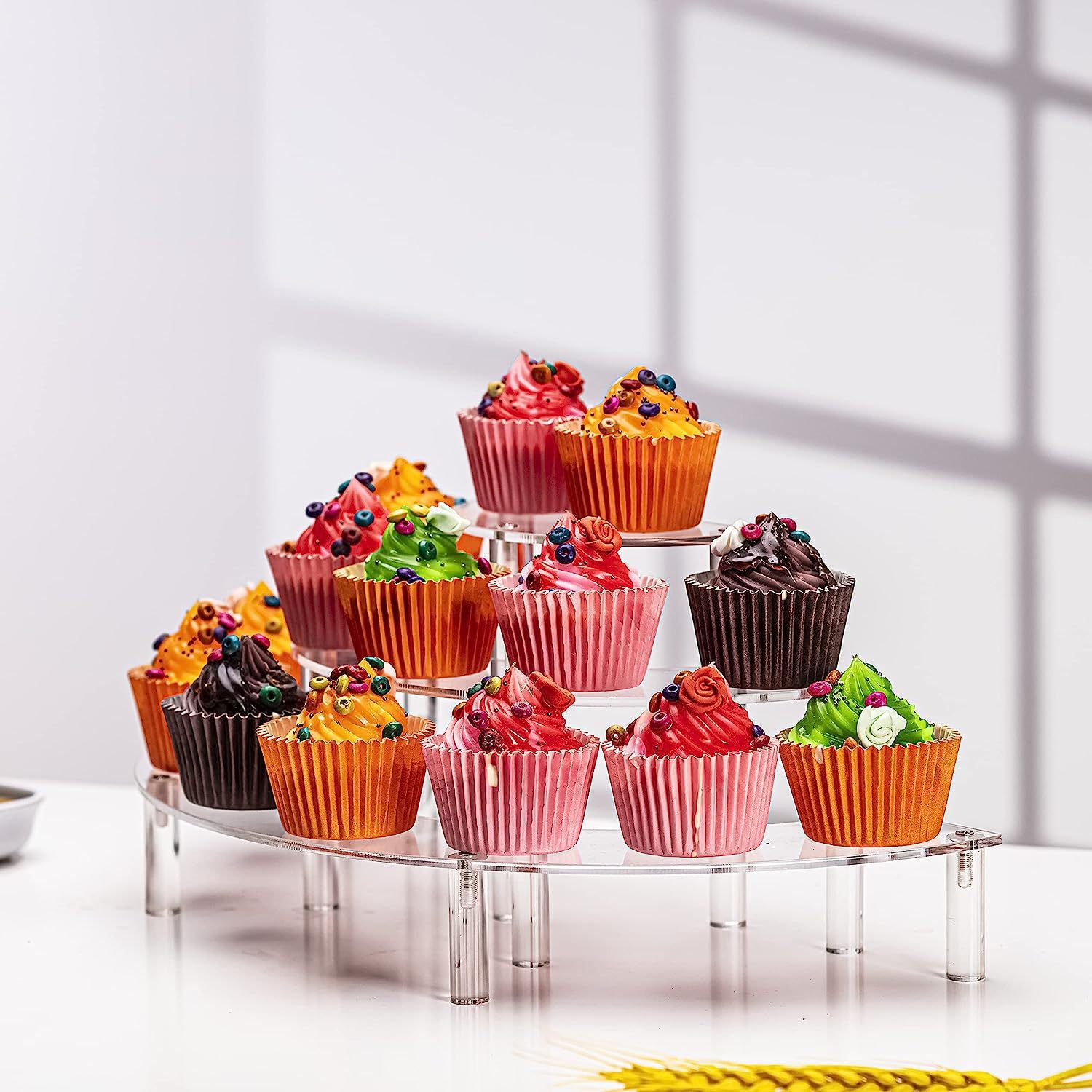 Snapklik.com : 2 Pack 3 Tier Clear Acrylic Display Riser, Half Moon ...
