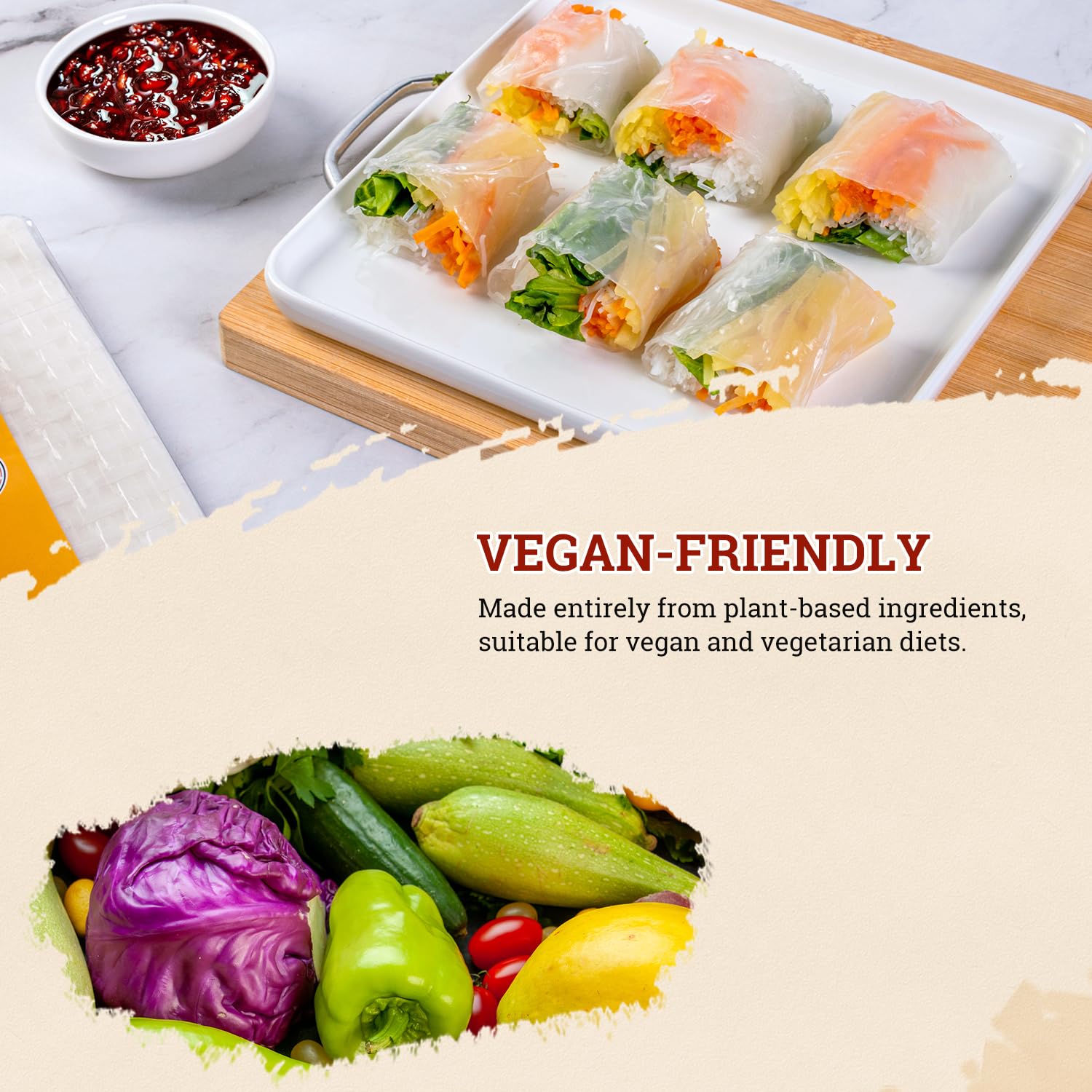 Snapklik.com : 52USA Square Rice Paper, 3 Pack, White Rice Paper ...