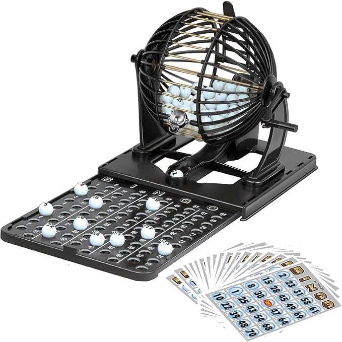 Amazon.com: Liberty Imports Classic Bingo Machine Cage Game Set with ...