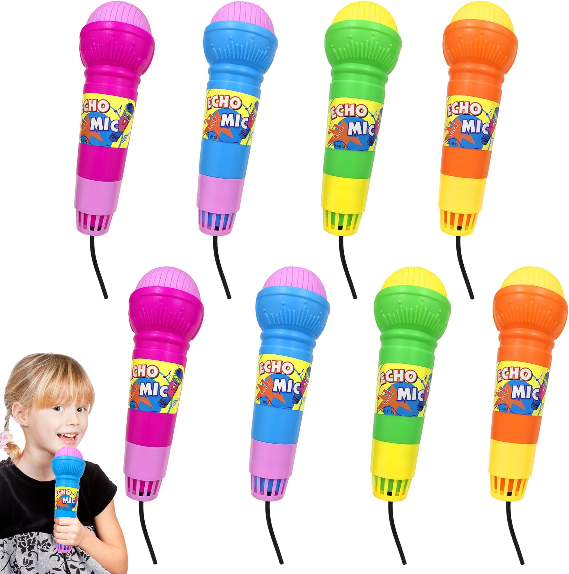 Amazon.com: PPXMEEUDC 8 PCS Echo Toy Microphones for Kids Karaoke Mics ...