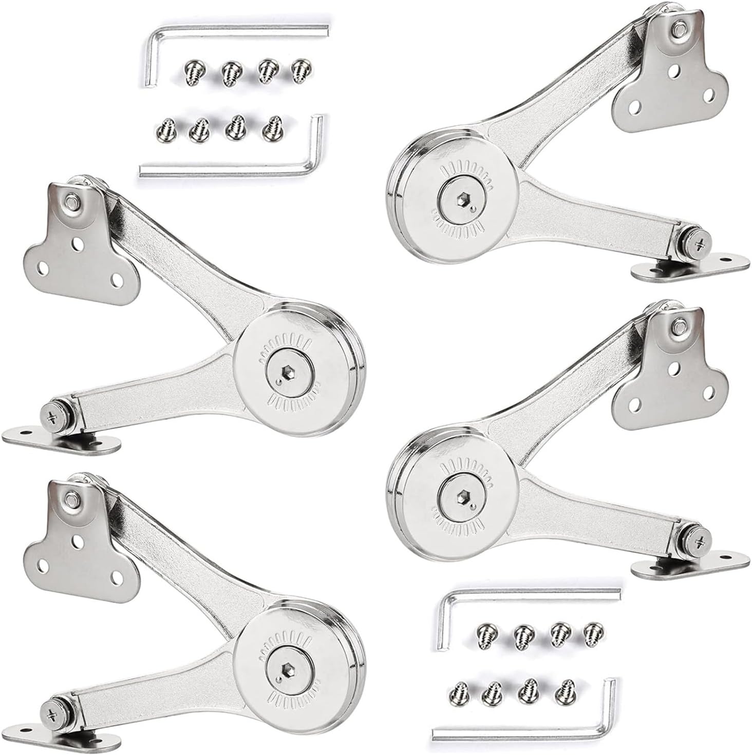 RHBLME 4 Pack Toy Box Hinges Soft Close, Heavy Duty Cabinet Lid Support ...