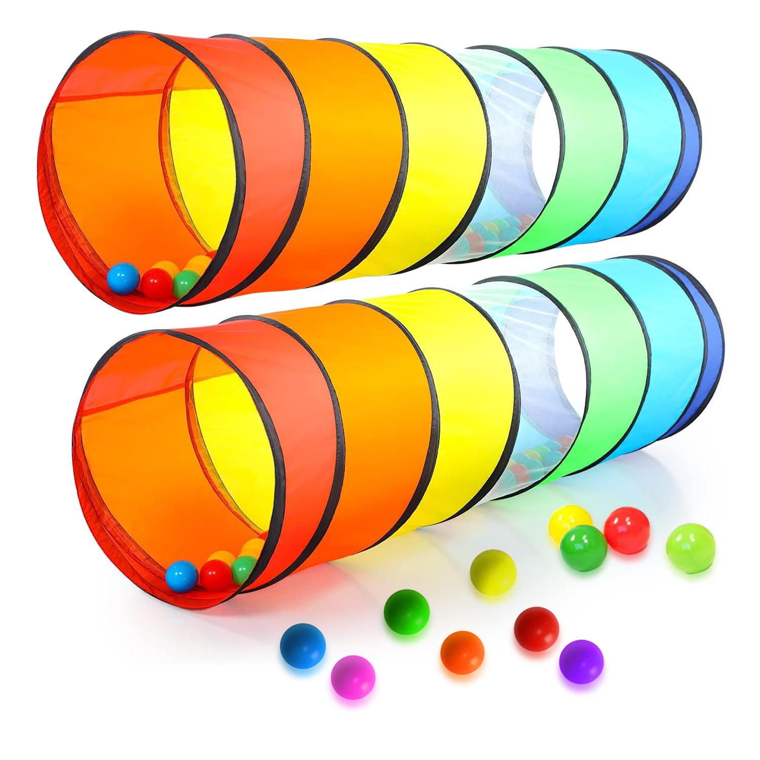 Amazon.com: Kids Play Tunnel Set for Toddlers | Double Tunnels for ...