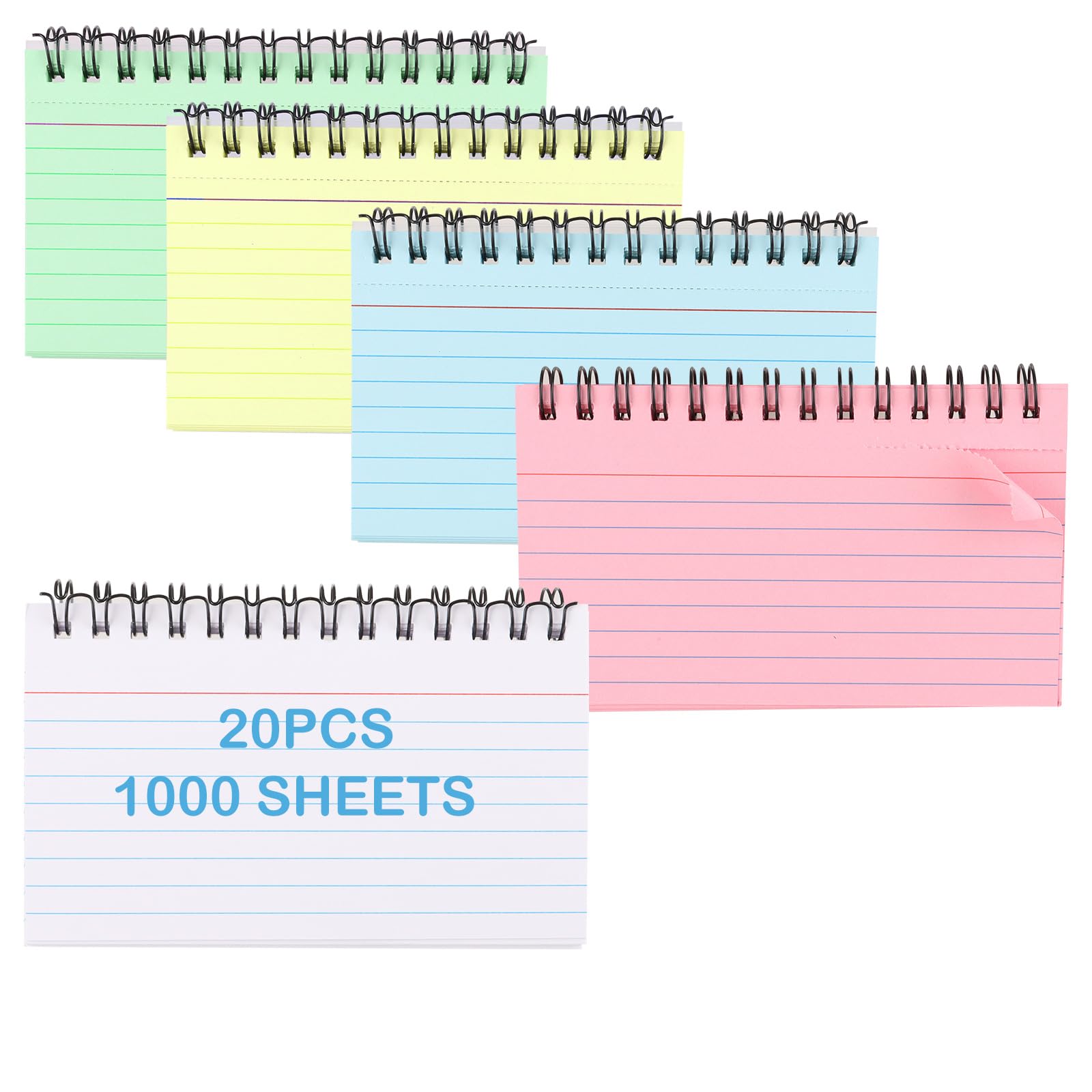 WOPPLXY 1000 Sheets Revision Flash Cards – 5×3 Inch Index Cards ...