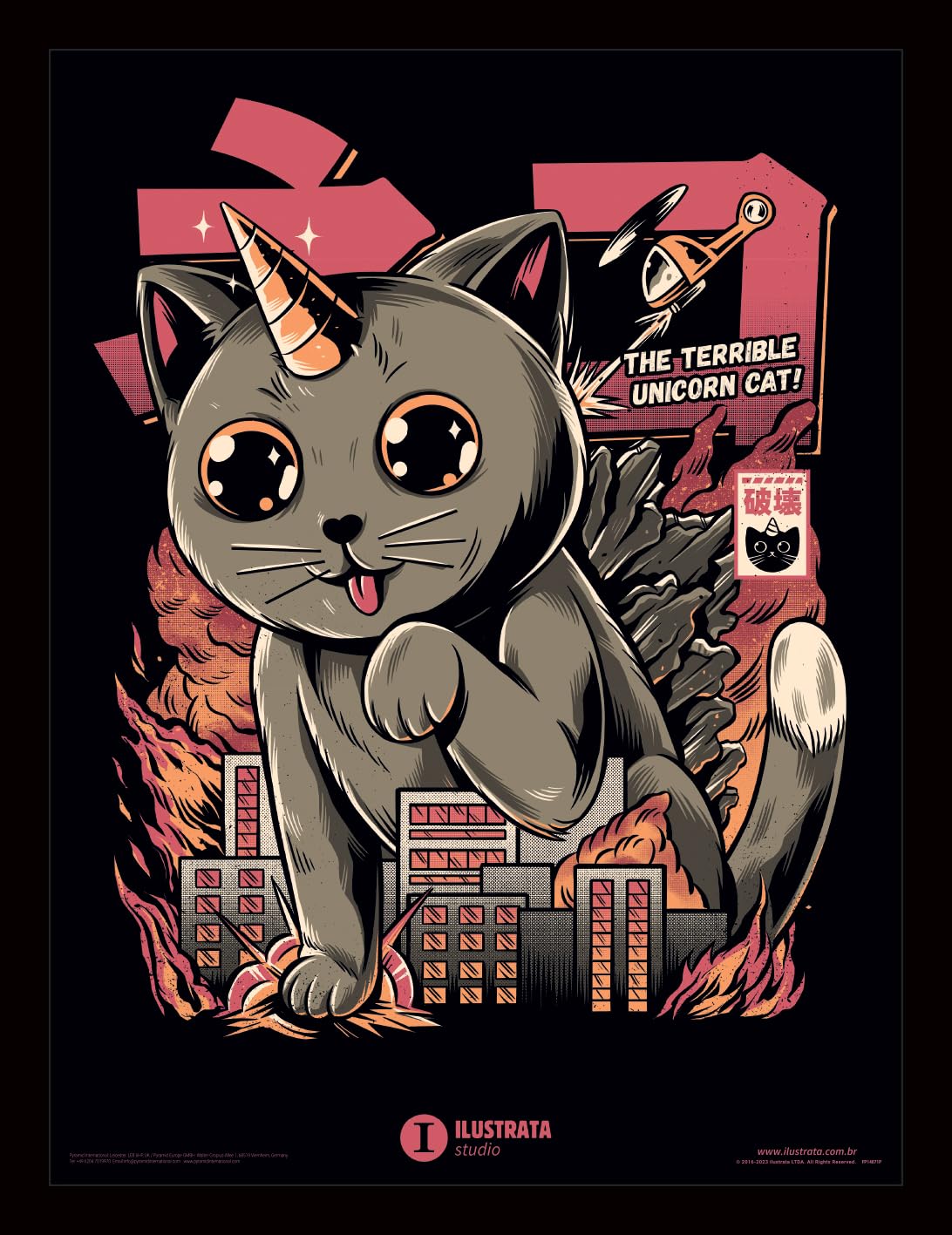 Amazon.com: ILUSTRATA CATZILLA FRAMED 34X40 : Video Games