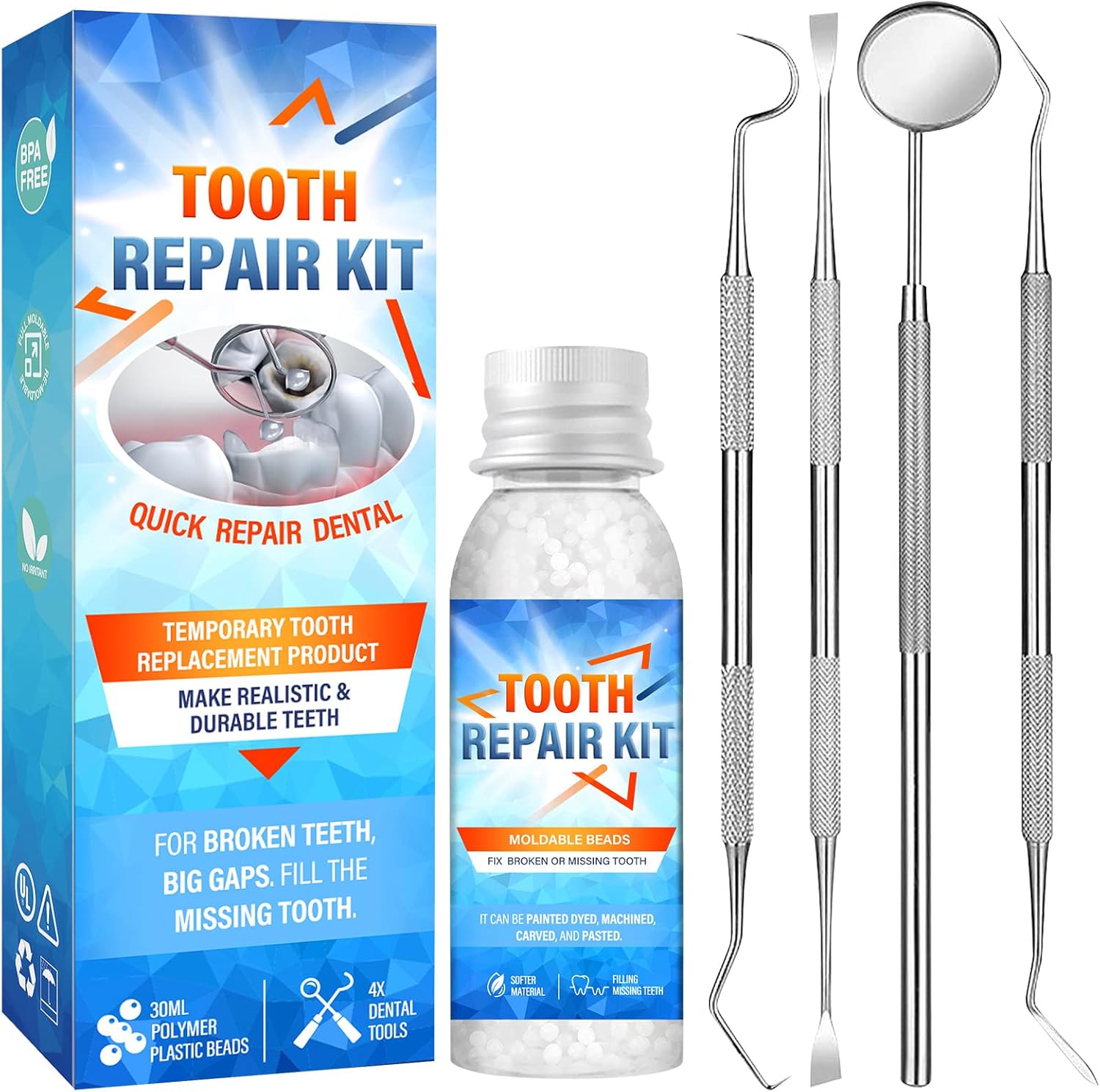 Amazon.com: Tooth Repair Kit, Moldable Dental Care Kit for Fixing The ...