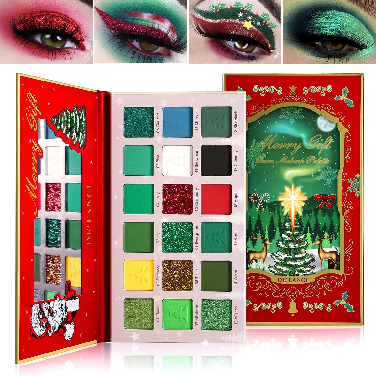 Amazon.com : Afflano Green Eyeshadow Palette St Patricks Day Makeup ...