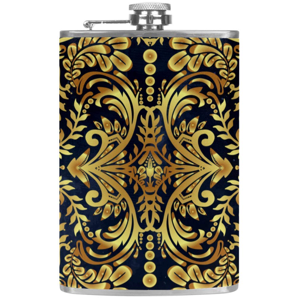 Buy Mysterious Texture Flask for Liquor with Funnel Stainless Steel ...