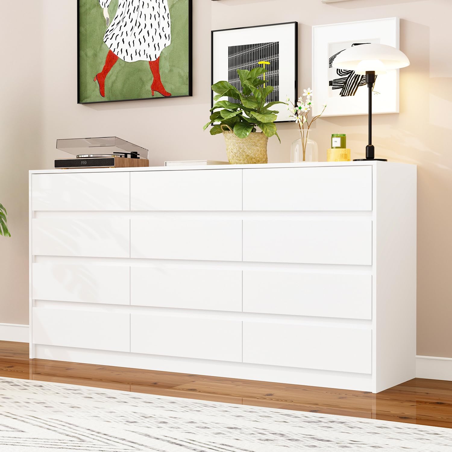 Amazon.com: Loomie 12 Drawer White Dresser with Charging Station & Led ...