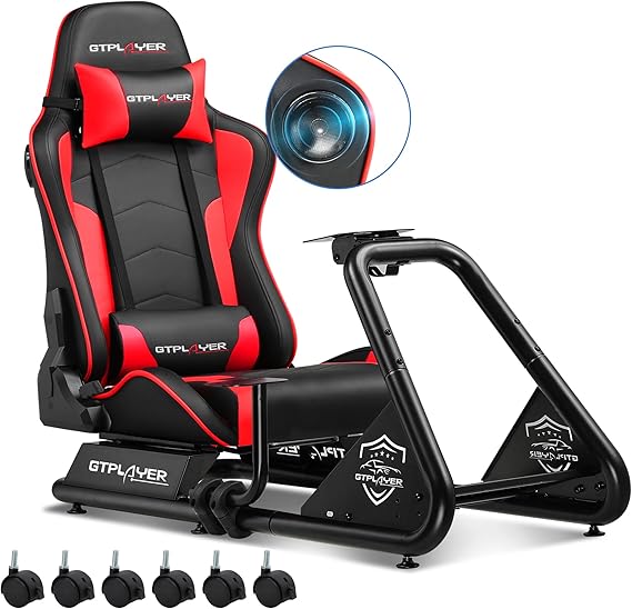 GTPLAYER Racing Simulator Cockpit with Seat, Sim Racing Cockpit Multi ...