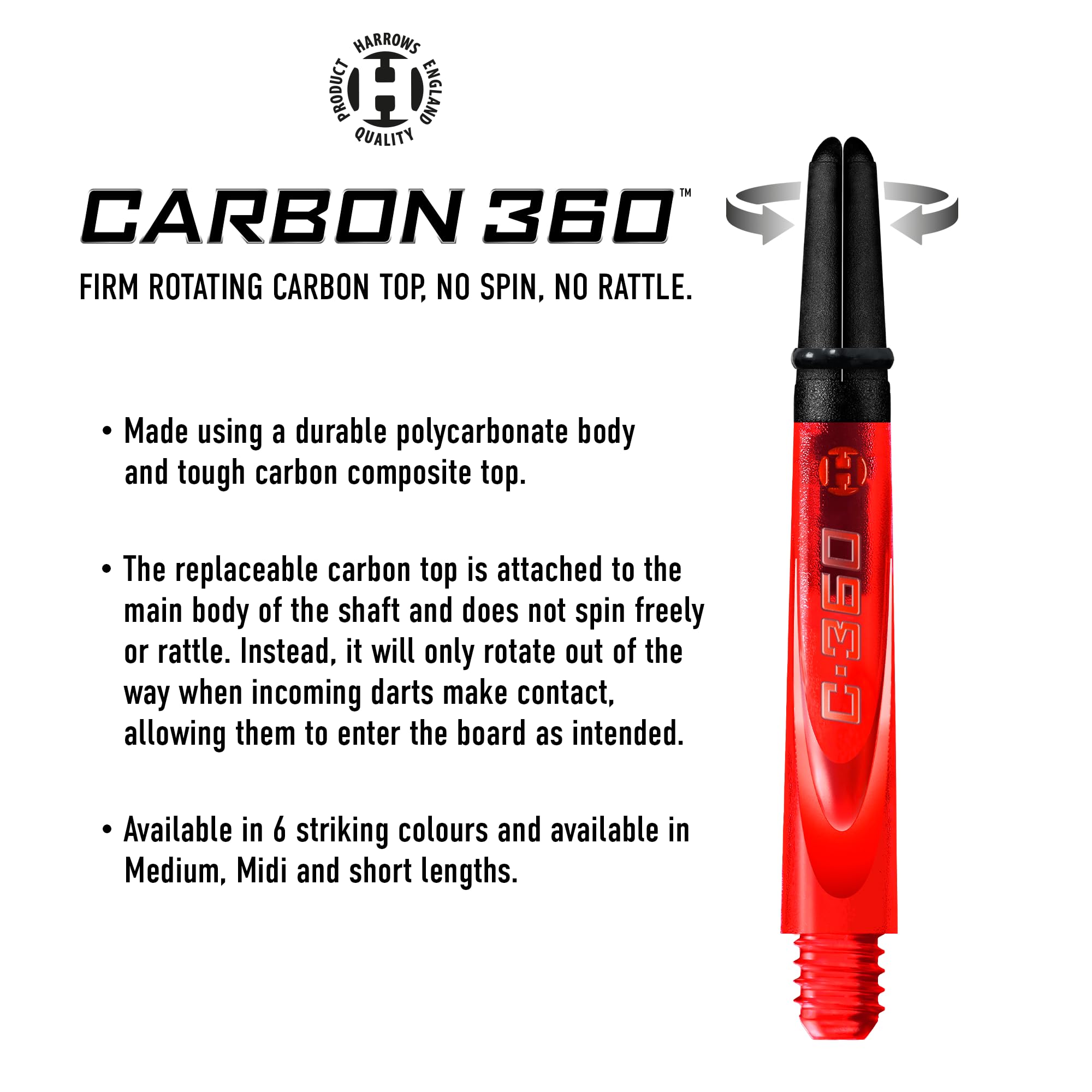 Harrows Darts 3 x Sets of Carbon 360 Dart Stems – 9 Dart Shafts in ...