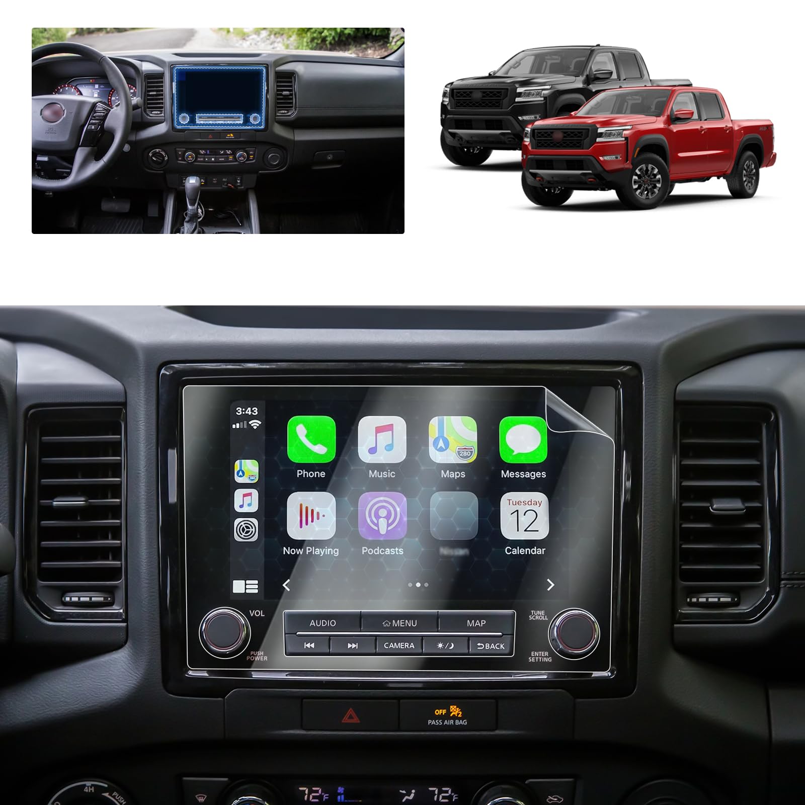 Amazon.com: BSTW for 2022 Nissan Frontier Screen Protector for 2022 ...