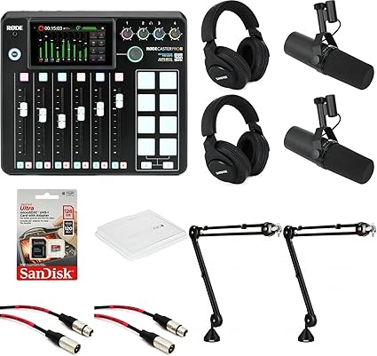 Amazon.com: Rodecaster Pro II and (2) SM7B Microphones 2 Person ...