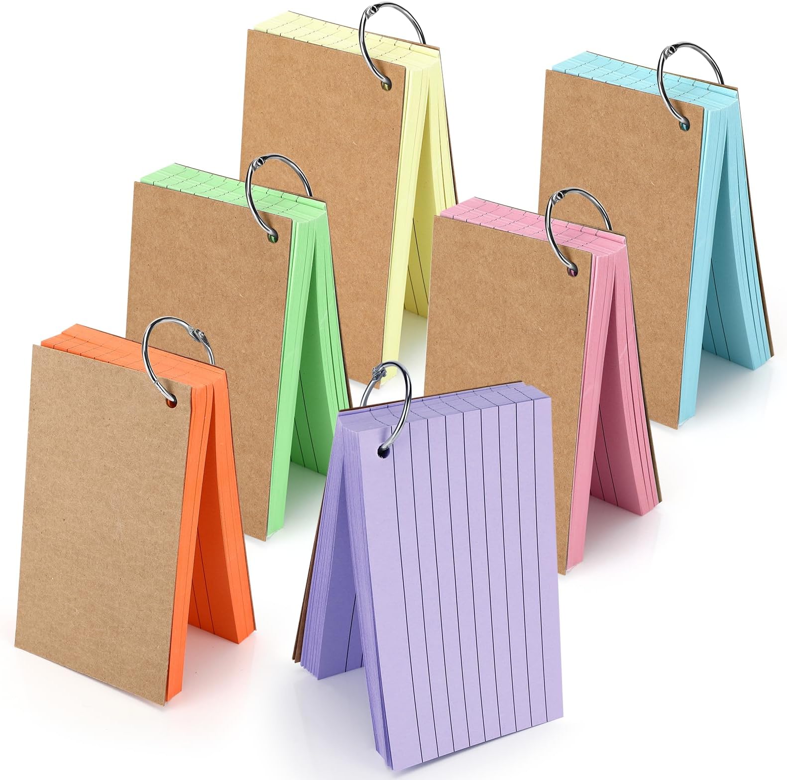 FEIGO Lot de 7 Cartes Mémo Mobile Multicolores, 90 × 50mm Mini Cartes d ...
