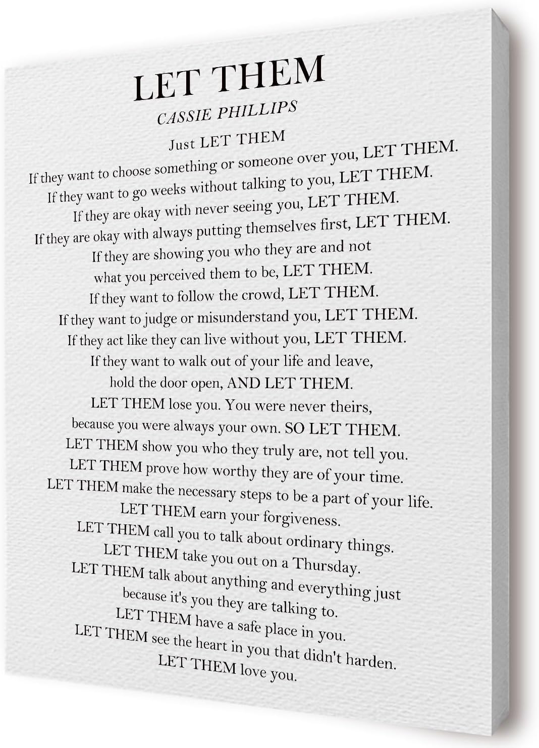 Amazon.com: pouep Let Them Poem Inspirational Canvas Wall Art Framed ...