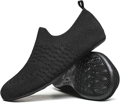 Amazon.com | QZKDM Lightweight Slip on Grip Indoor House Slippers ...