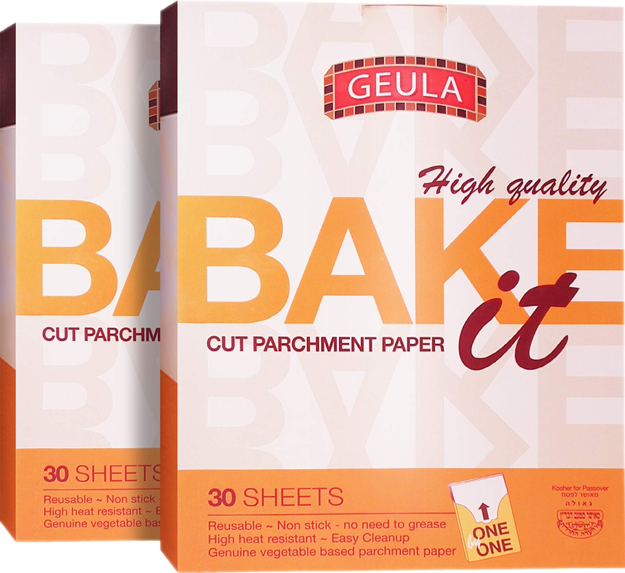 Amazon.com: Geula Pre-Cut Parchment Paper 15"x16.5" (2 Pack - Total 60 ...