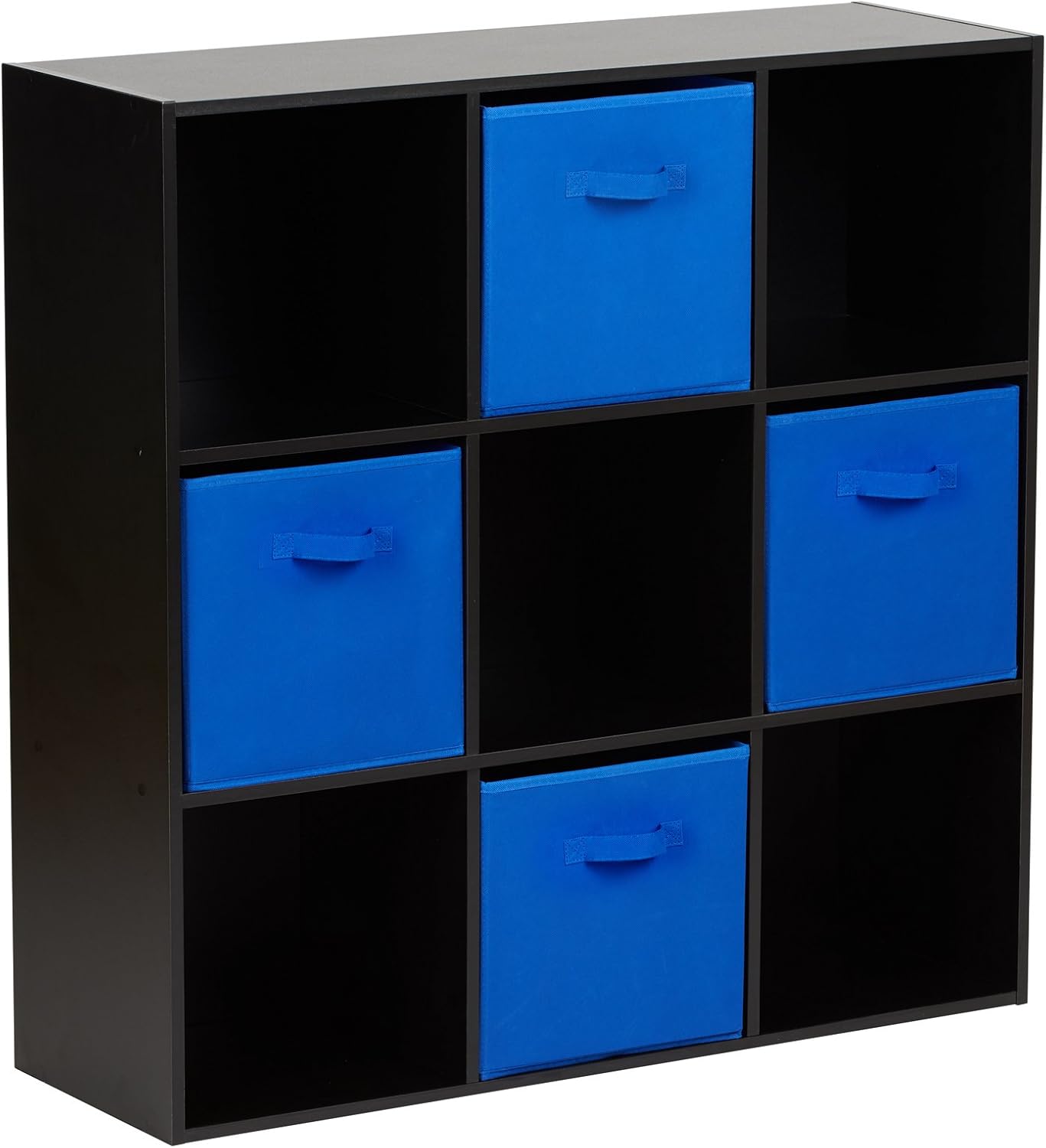 Hartleys Black 9 Cube Unit and 4 Blue Storage Drawers : Amazon.co.uk ...
