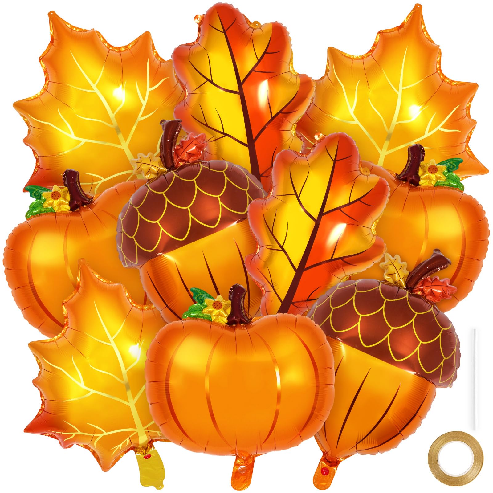 Amazon.com: 20 Pcs Fall Balloons,Thanksgiving Foil Balloons Big Pumpkin ...