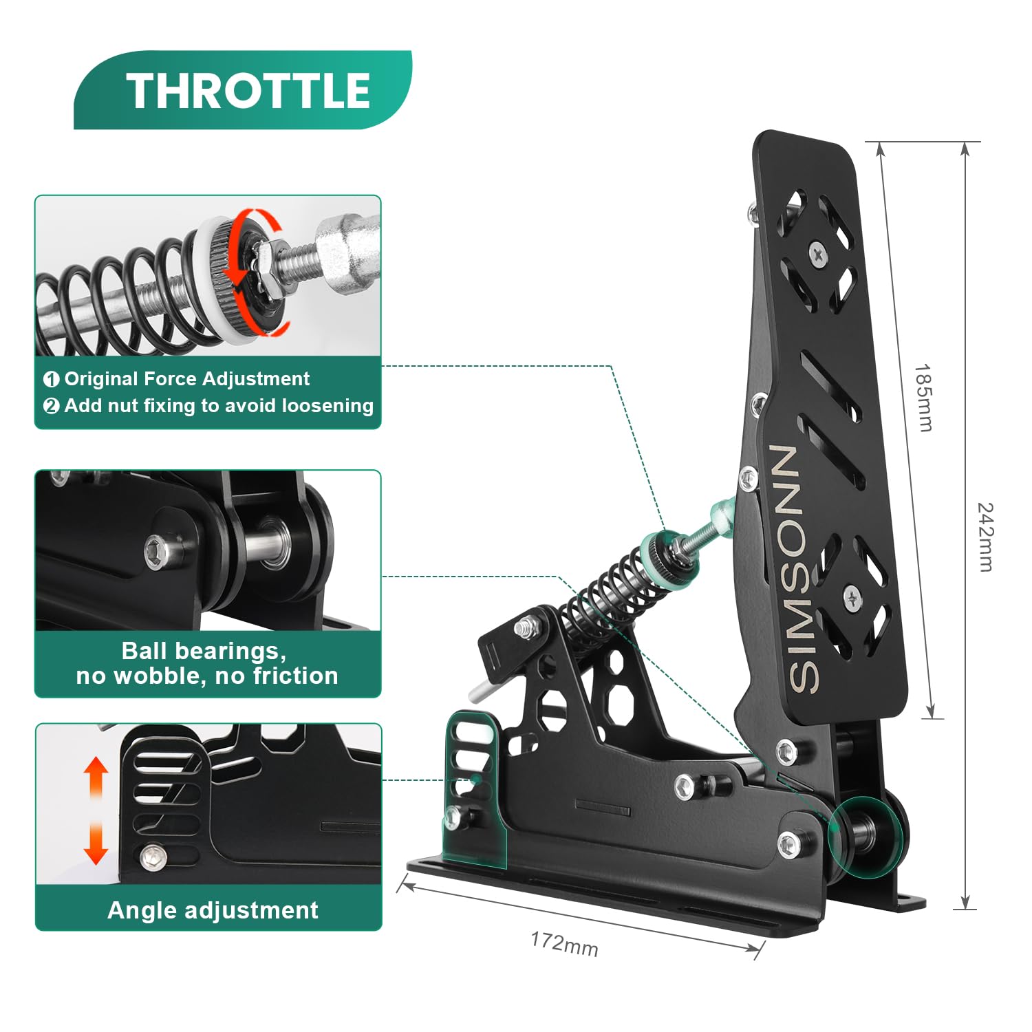 Snapklik.com : SIMSONN PRO Plus Pedals Sim Racing Pedals PC Racing ...