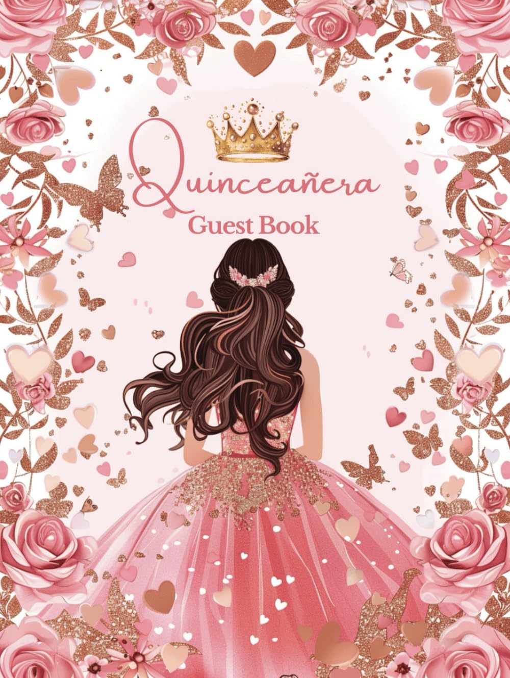 Amazon.com: Elegant Rose Gold and Pink Quinceanera Guest Book, Sweet 15 ...