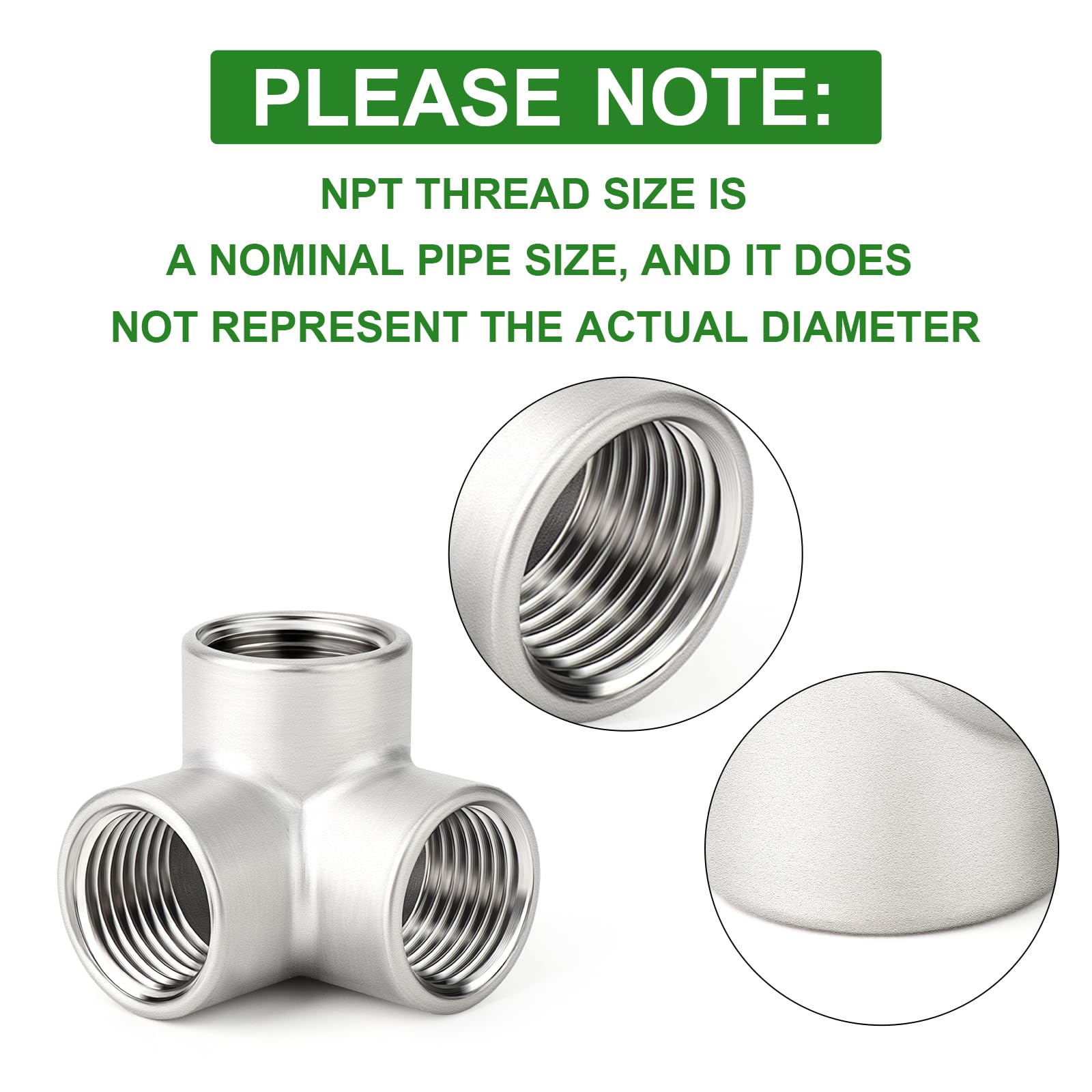 Snapklik.com : TAISHER 5PCS 304 Stainless Steel 3 Way Corner Pipe Fittings