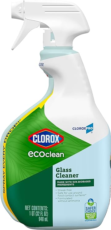 Amazon.com: CloroxPro Clorox EcoClean Glass Cleaner Spray Bottle, 32 ...