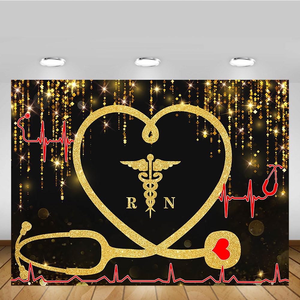 Amazon.com : AIBIIN 7x5ft Boho Congrats Nurse Backdrop She Believed She ...
